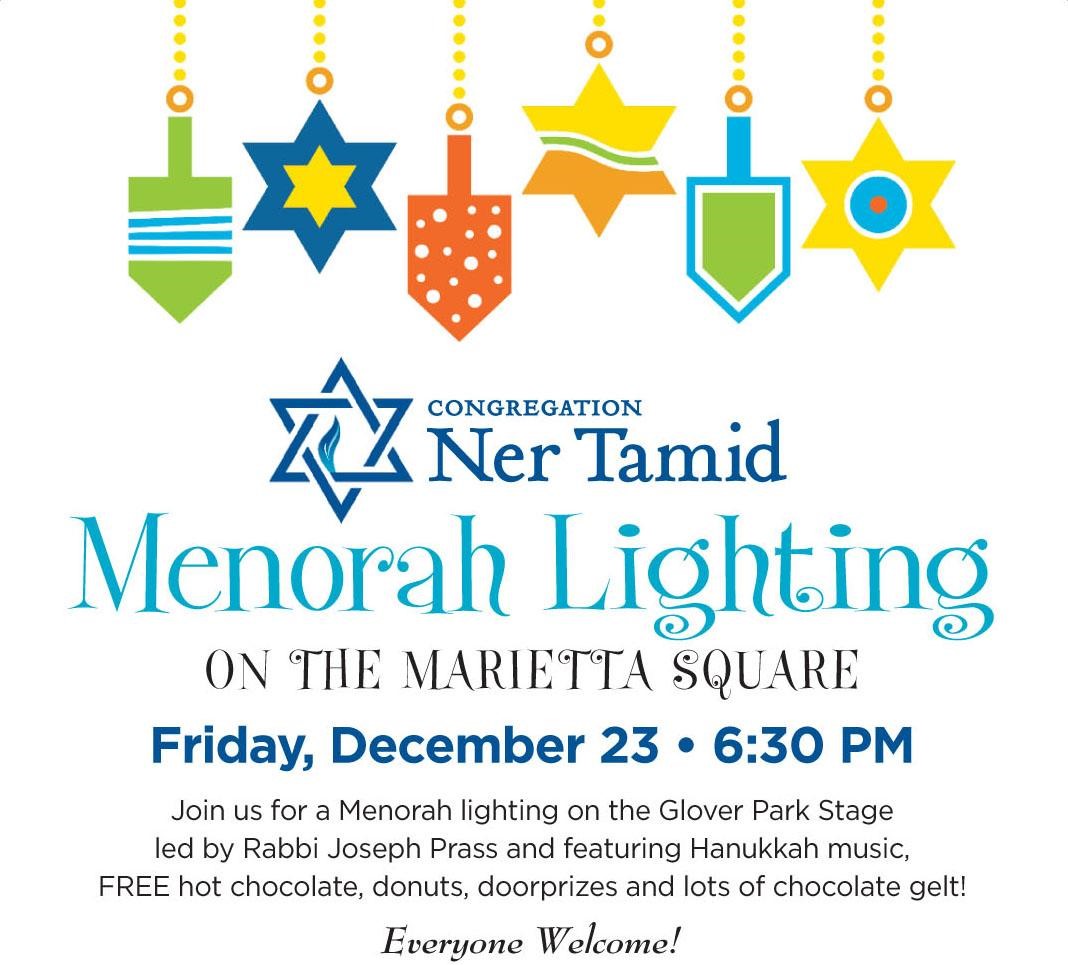 Menorah Lightning on the Marietta Square | Atlanta Jewish Connector