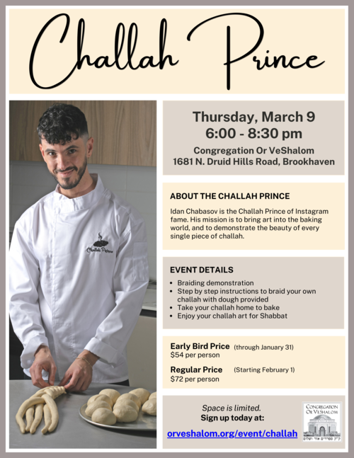 Challah Prince is coming to OVS! | Atlanta Jewish Connector