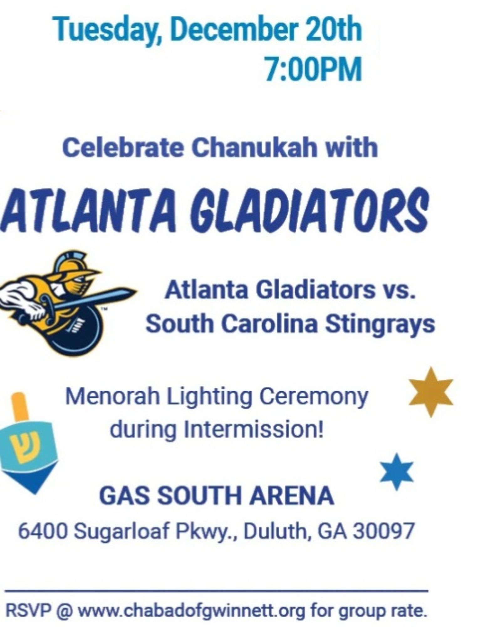 Chanukah with the Gladiators | Atlanta Jewish Connector