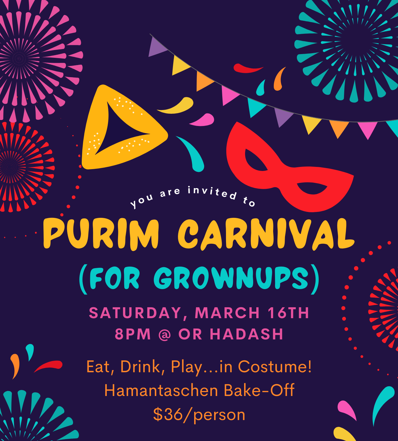 Adult Havdalah Purim Carnival | Atlanta Jewish Connector