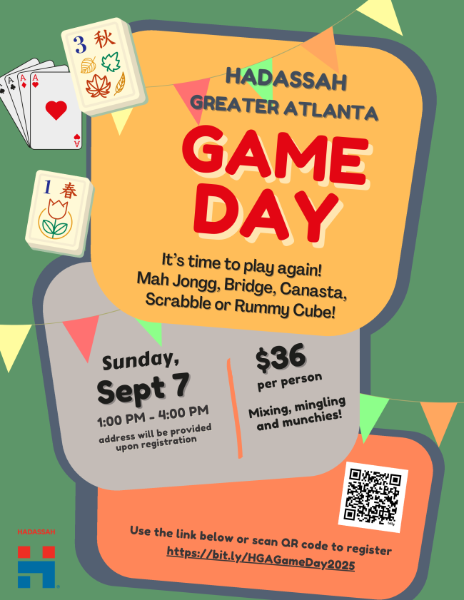 Hadassah Greater Atlanta Game Day | Atlanta Jewish Connector