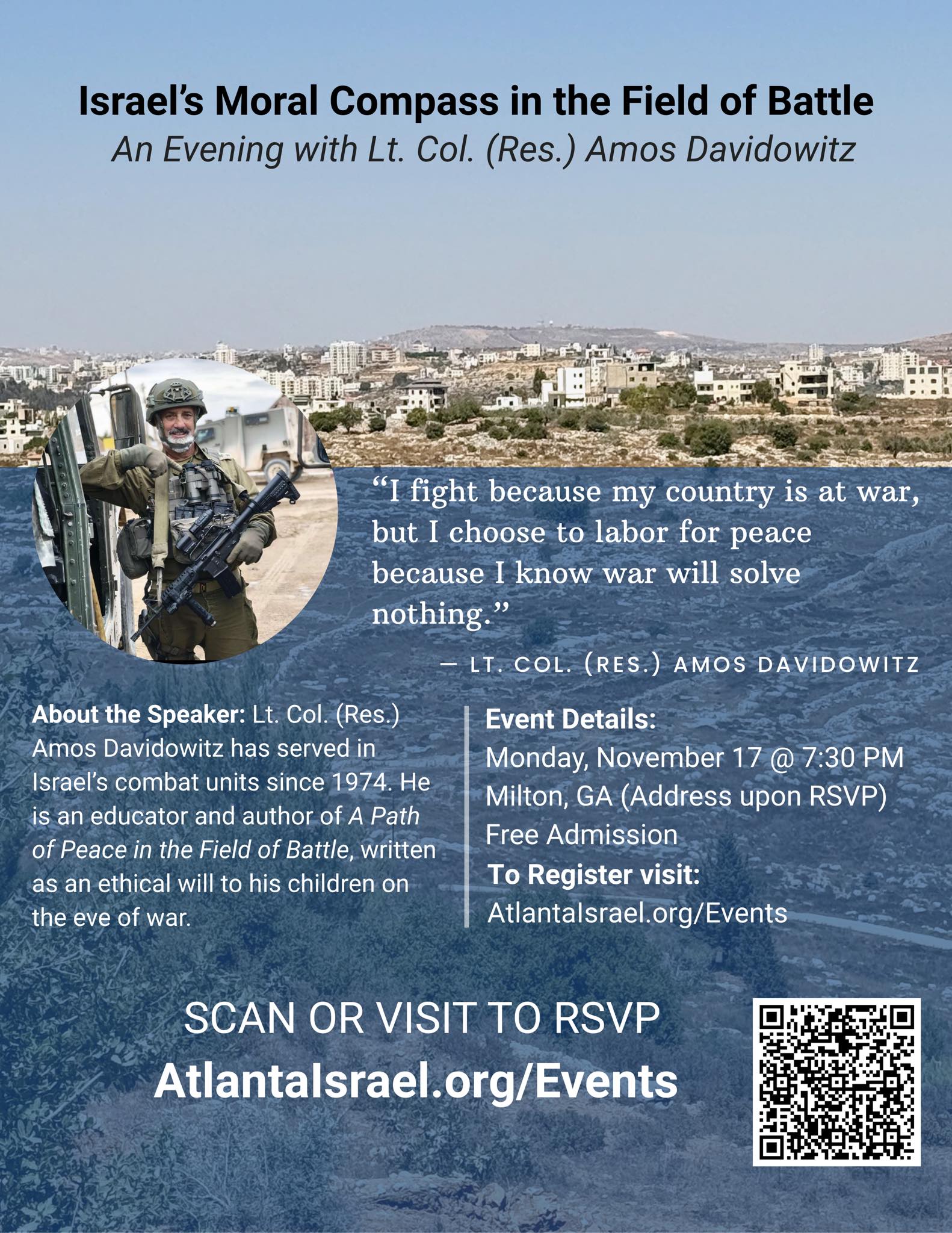 A Path of Peace in the Field of Battle: An Evening with Lt. Col. (Res ...